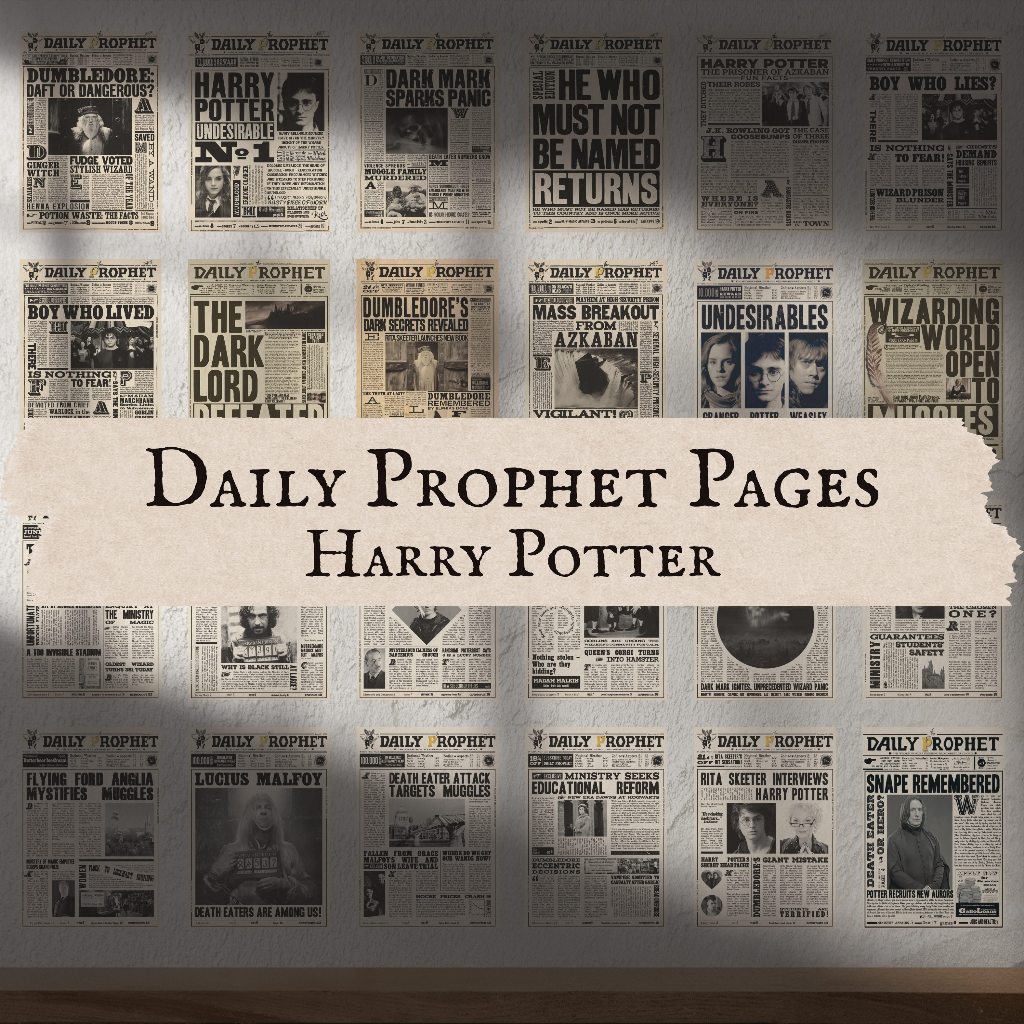 [LARGE SIZE] HARRY POTTER DAILY PROPHET - AESTHETIC WALL ART - VINTAGE ...