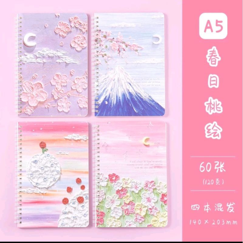 Amiinah Store Aesthetic Notebook Diary Book 60 Sheets Journal Book ...