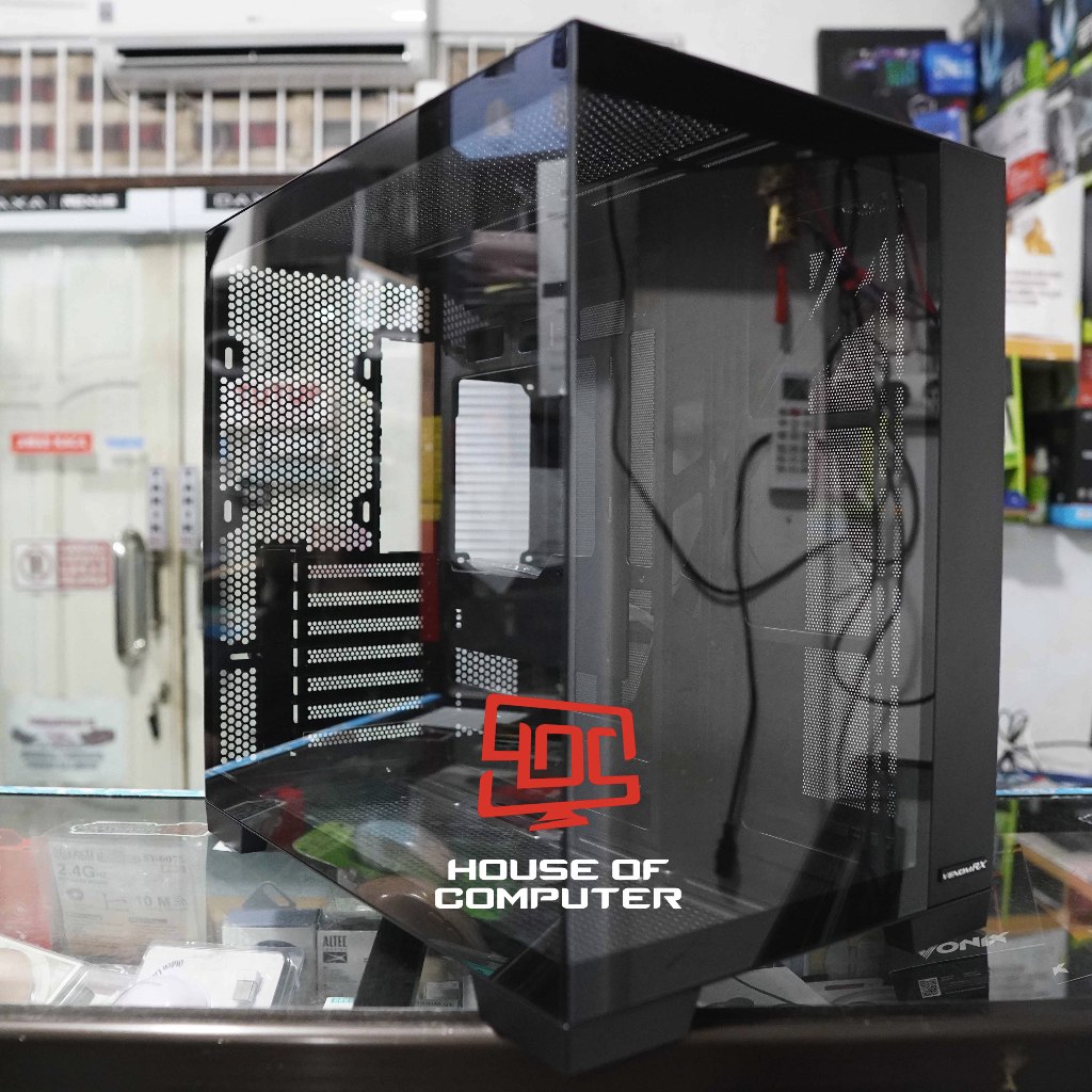HITAM VENOM RX DAEMON S9 BTF TEMPERED GLASS ATX PC CASE - BLACK PC ...