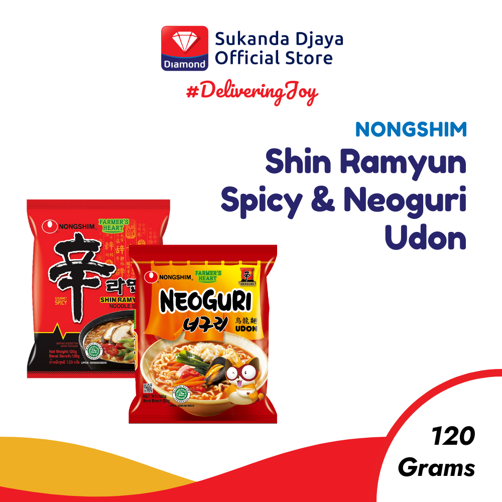 Nongshim Shin Ramyun Spicy Instant Noodles + Neoguri Udon 120 Gr ...