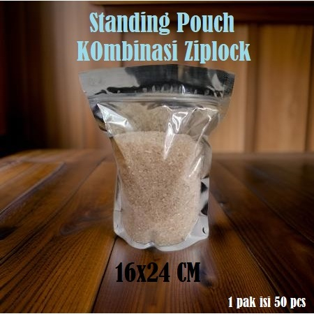 (50 pcs) Standing Pouch Combination of Aluminum Foil Plastic 16x24 ...