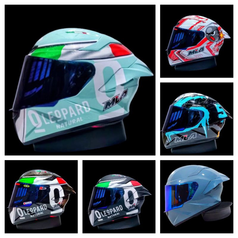 Mla ttc CRYPTON ORIGINAL FULL FACE LEOPARD BLACK DOF MOTIF mla helmet ...