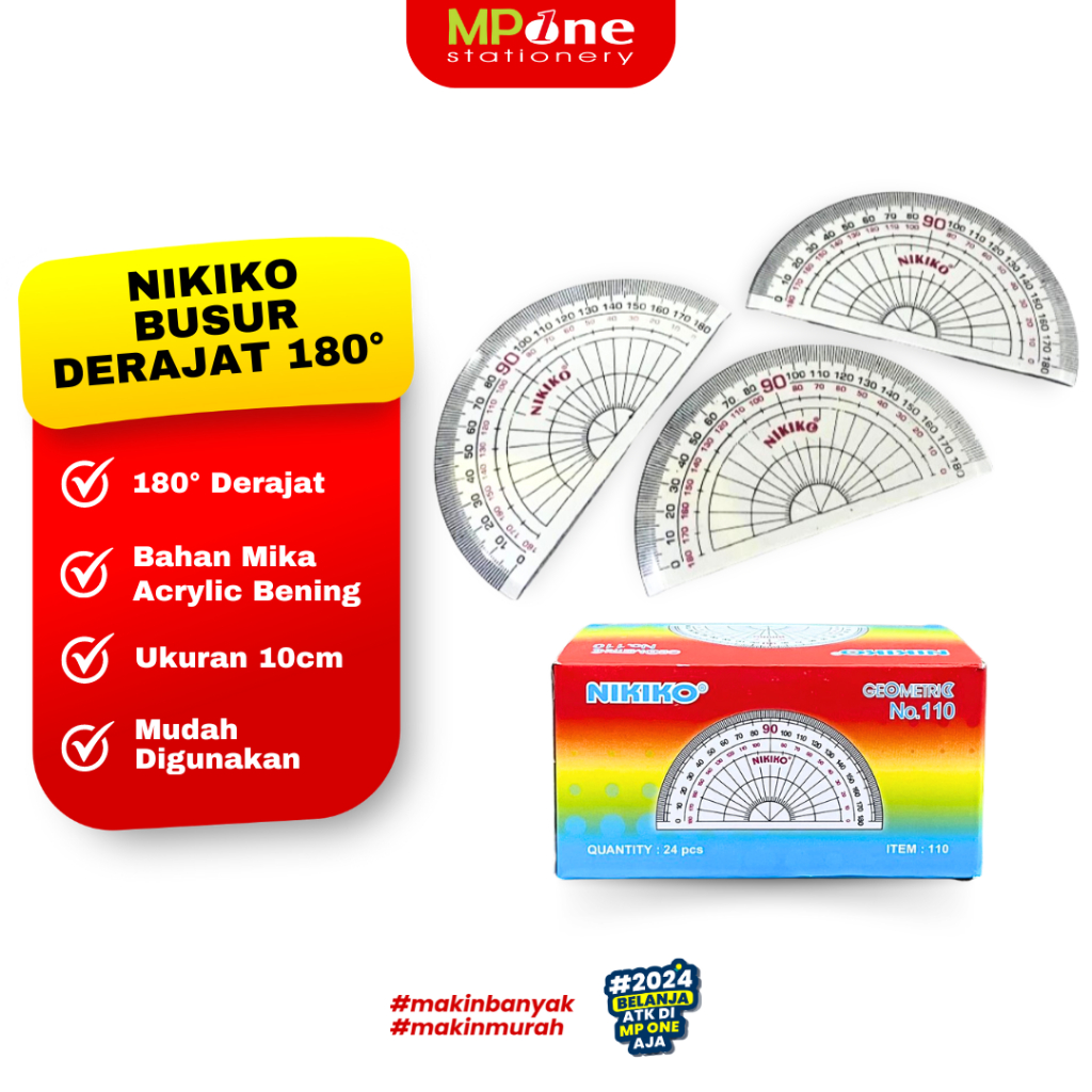 (1 PCS) NIKIKO Protractor 180 Degree 10cm TDS 110 / Protractor Ruler ...