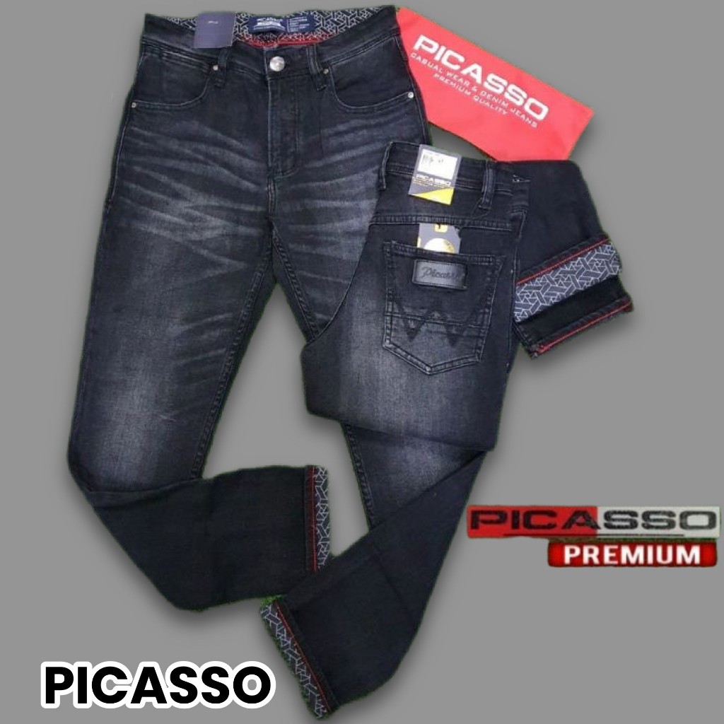 Original picasso long slim fit pants - picasso jeans | Shopee Malaysia