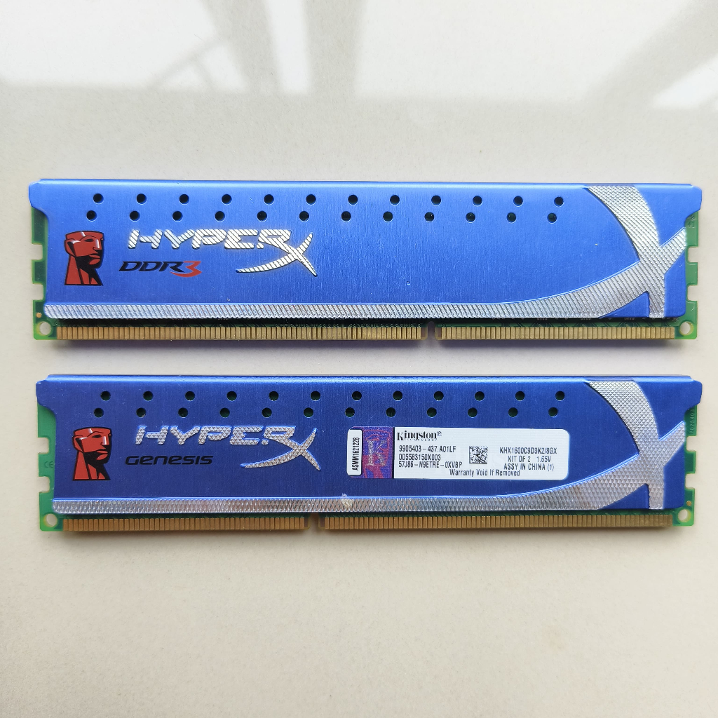 Ram GAMING KINGSTON 8GB KIT 2X4GB PC3-12800/1600MHZ DDR3 HYPER GENESIS ...
