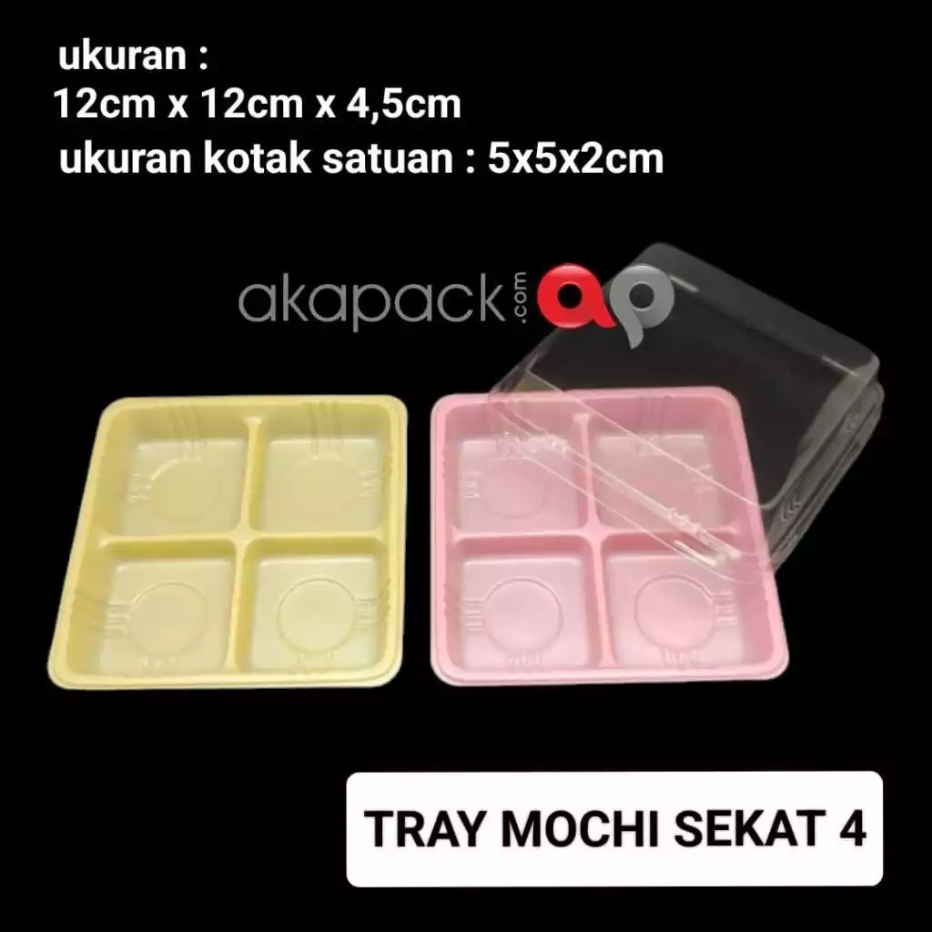 Mochi Tray 4 Plus Lid/Mika Pudding Mini 4-piece/mica Tray Mooncake Box ...
