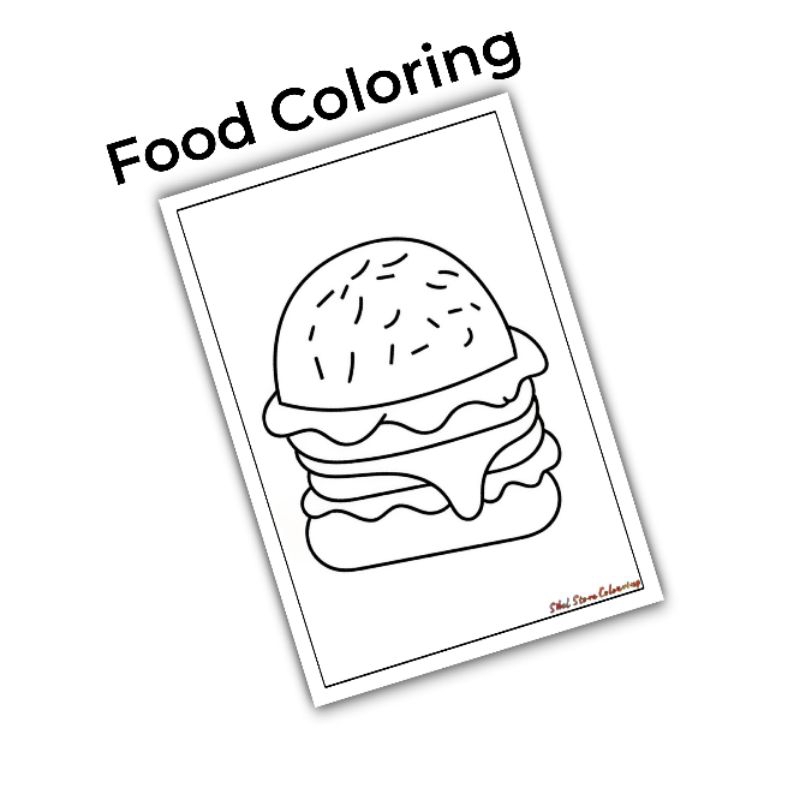 Food THEMED PRESCHOOL COLORING PAPER / DRAWING PAPER (10 SHEETS ...