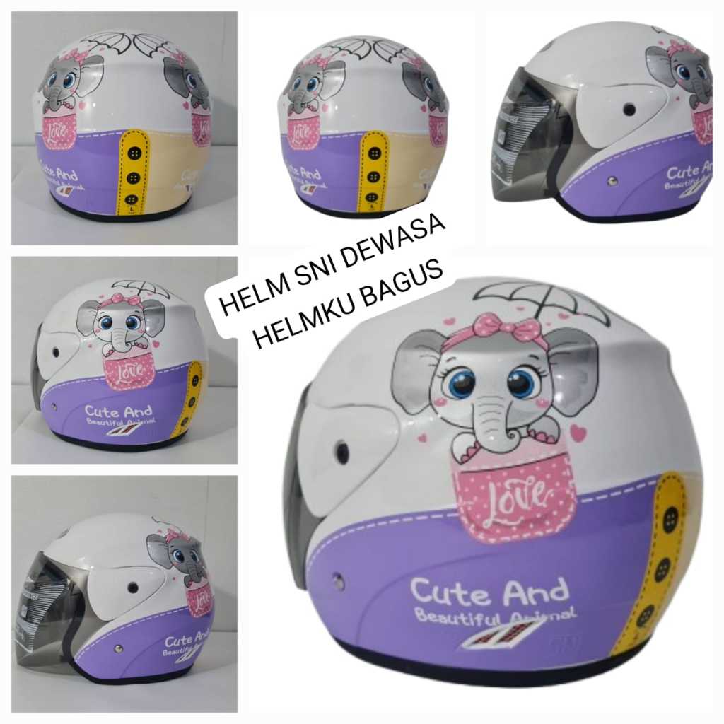 Adult SNI Helmet Cute And trendy Pictures Hello kitty Flower Animal ...