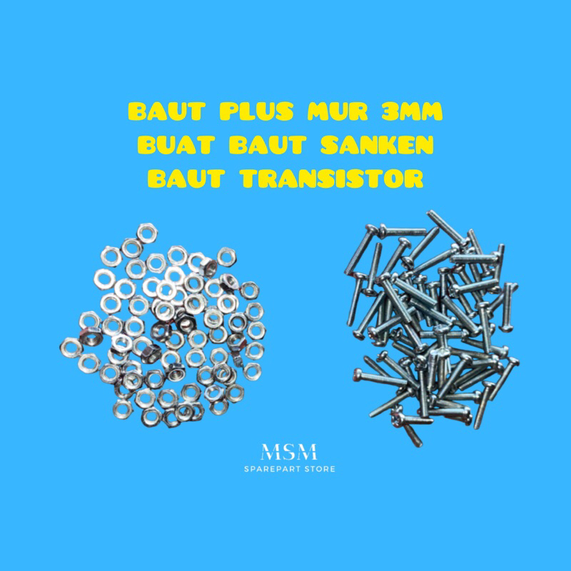 Bolt PLUS Nut 3MM For SANKEN Bolt TRANSISTOR Bolt | Shopee Malaysia
