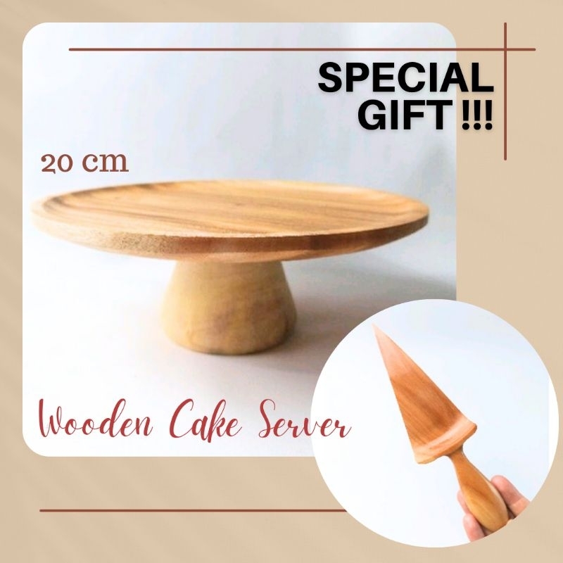 KAYU (Free Gift!) 20cm Mahogany Wooden Cake Stand/Cake Stand/Tart Cake ...