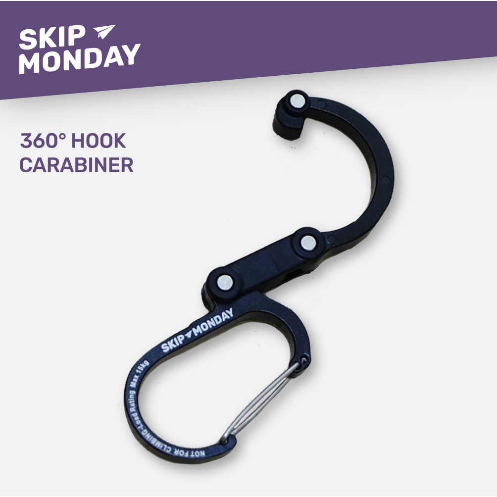 GANTUNGAN Skip Monday 360 Hook Carabiner Bag Hanger Her*Clip Carabiner ...