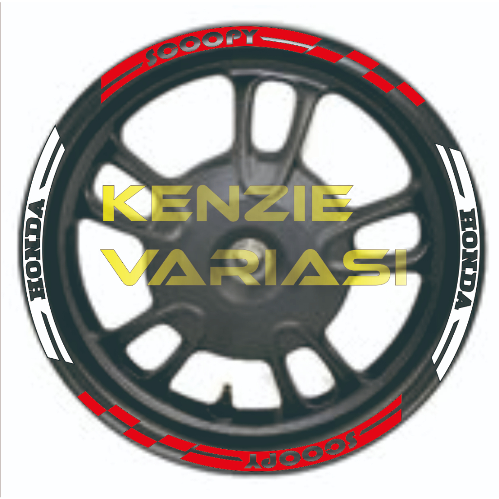 Honda SCOOPY rim stickers, cutting list stickers, full set rims ...