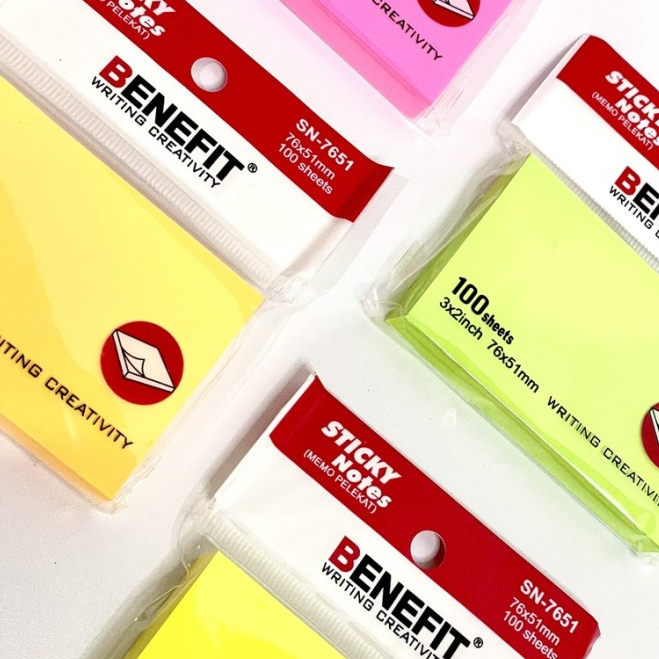 Benefit Sticky Notes 100 Sheets Sticky Memo Paper Note Pad Sticky Note ...