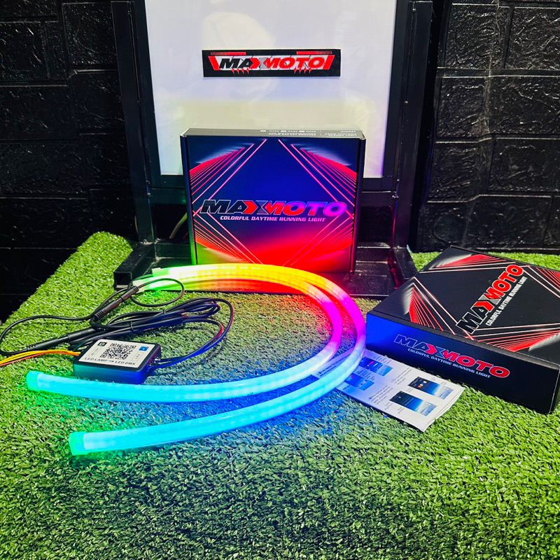 MAXMOTO RGB DRL LED EYEBROW LIGHTS FLASHING ANDROID/IOS APPLICATION ...