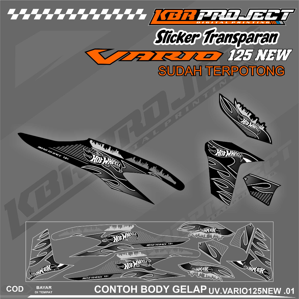 VARIO 125 NEW COOL PREMIUM TRANSPARENT STRIPING STICKERS LIS VARIATIONS ...