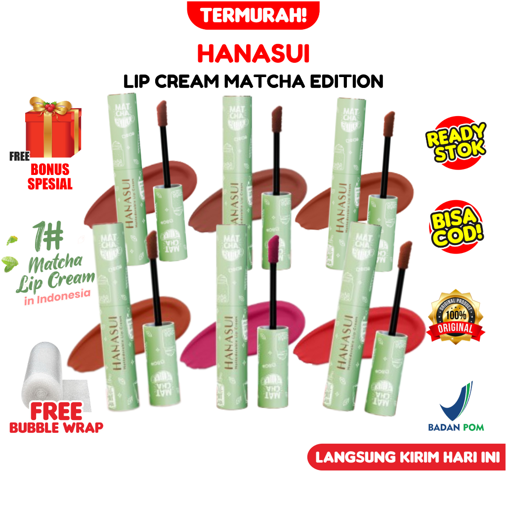 Hanasui Mattedorable Matcha Edition Lip Cream | Shopee Malaysia