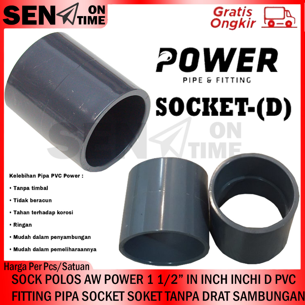 Sok POLOS POWER 1 1/2 INCH D PVC PIPE Fittings SOCKET SOCKET Without ...