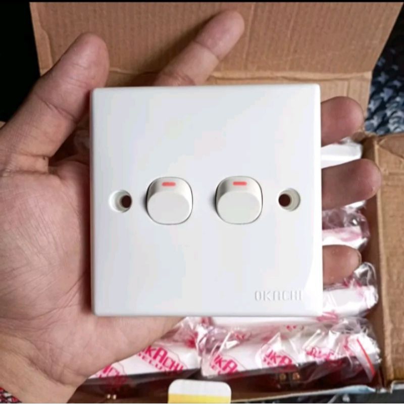 TOMBOL Clipsal TYPE SERIES SWITCH 2 BUTTON 2 GANG OKACHI BRAND SWITCH ...