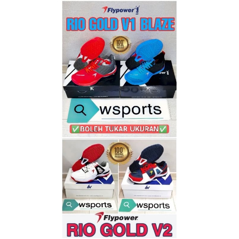 Flypower Rio Gold V1 V2 BLAZE Badminton Shoes Original | Shopee Malaysia