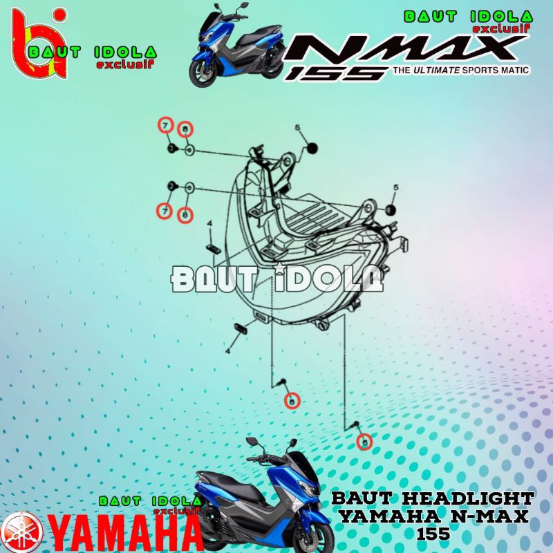 Original Yamaha Nmax Headlight Bolt | Shopee Malaysia
