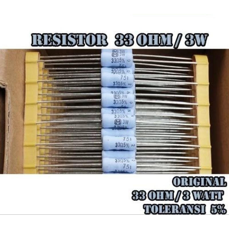 10 pcs Resistors 3 watt 33 ohm Matsushita original Panasonic Japan | Shopee Malaysia