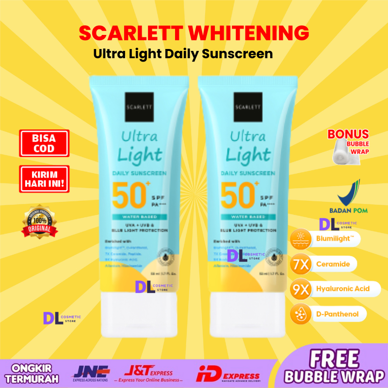Scarlett Whitening ULTRA LIGHT Daily Sunscreen SPF 50+ PA++++ | Shopee ...