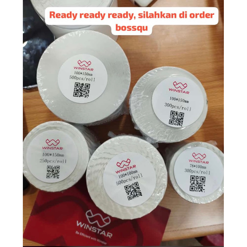 Barcode Label 100x150/Thermal Sticker Paper Receipt 100x150MM WINSTAR ...