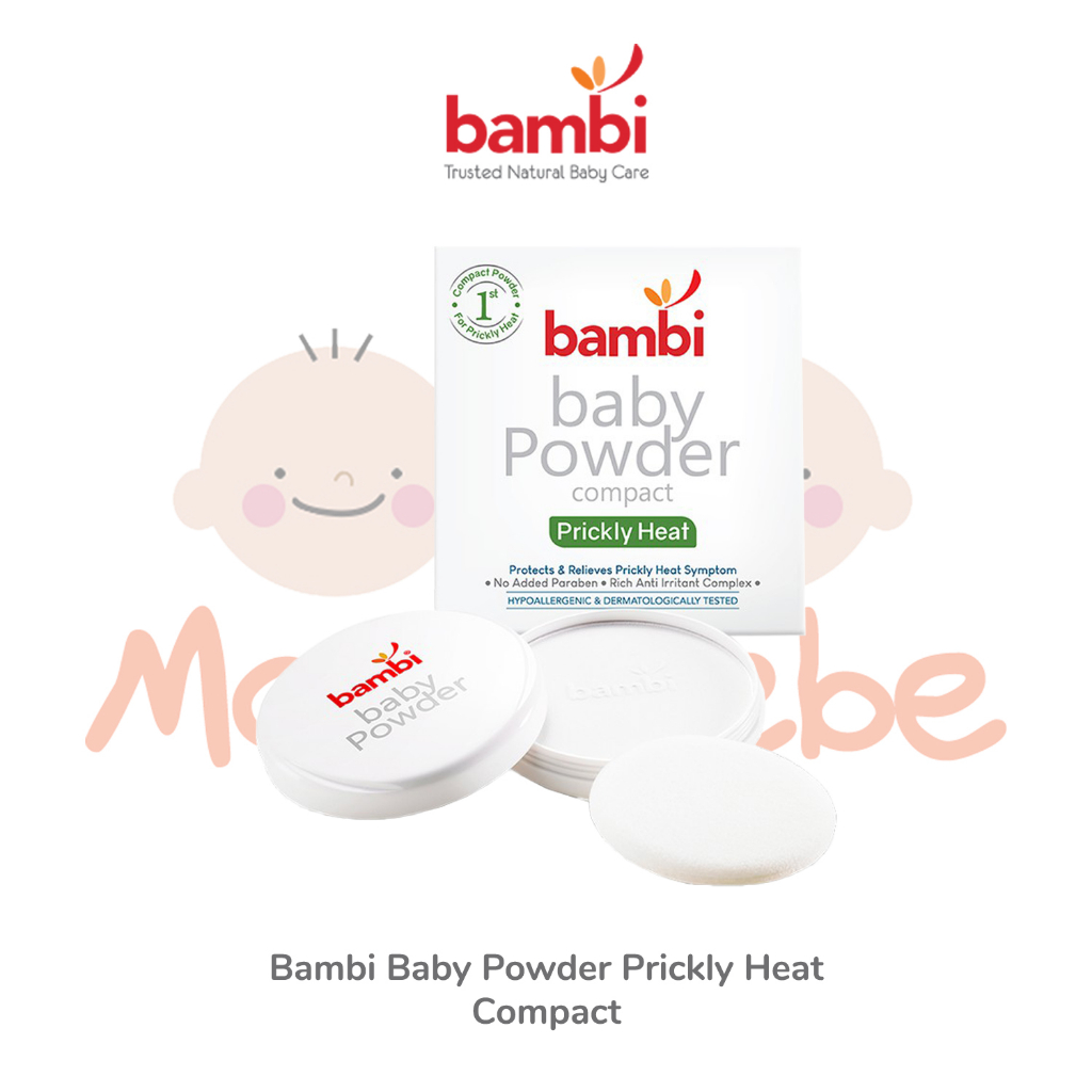 Bambi Baby Powder Compact Prickly Heat Pressed Powder for Prickly Heat ...