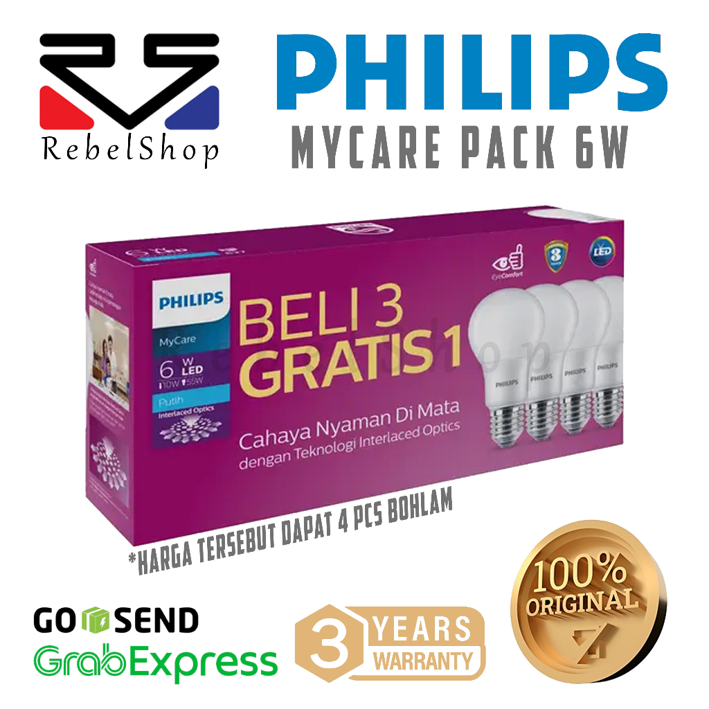 Philips Multipack Mycare 6 Watt LED Bulb Package (6W 6 W) | Shopee Malaysia