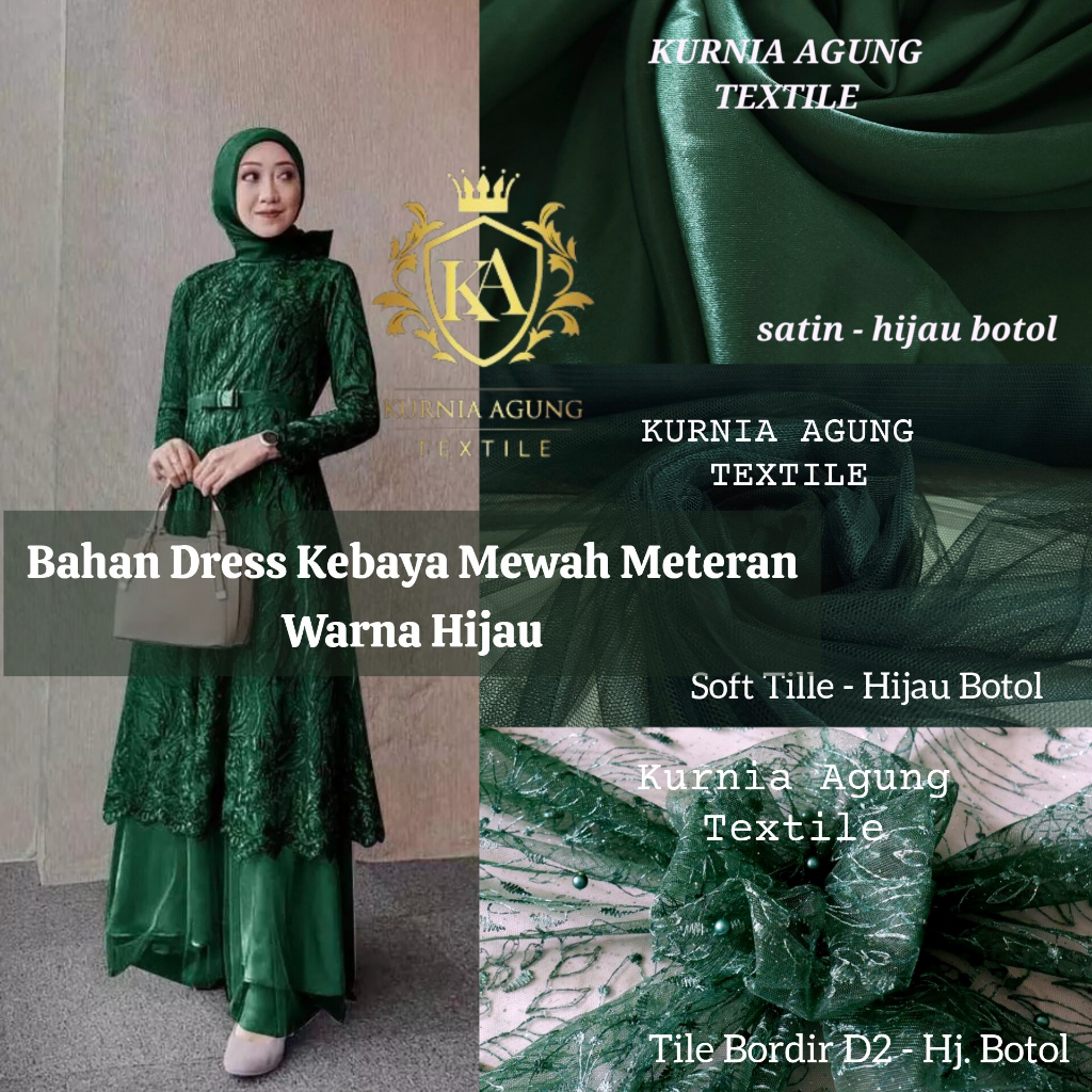 HIJAU Fabric Material Backdrop Decoration Luxury Satin Dress Meter ...