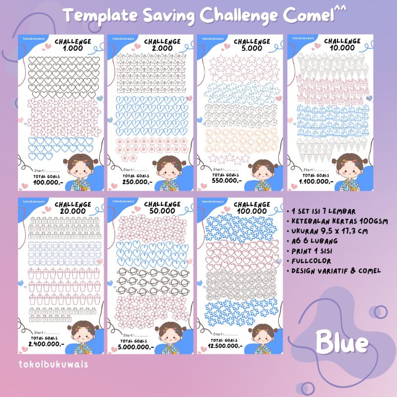 Paper SAVING CHALLENGE FULLCOLOR AESTHETIC SAVING CHALLENGE | Shopee ...