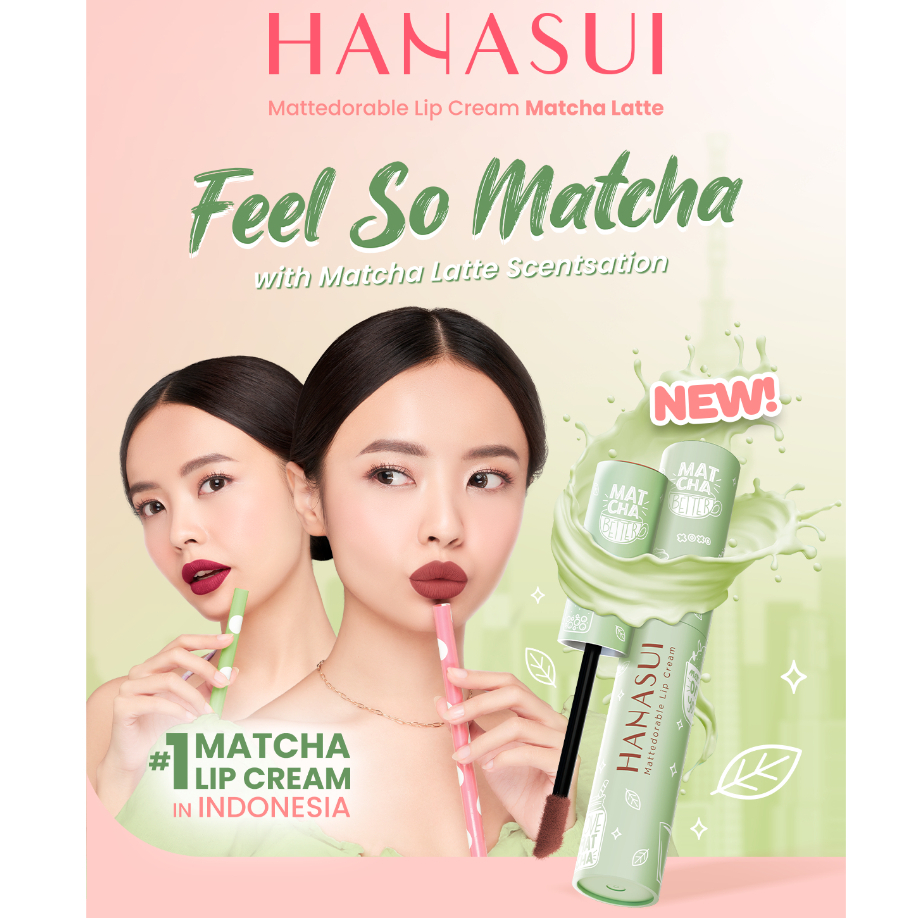 Hanasui MATTEDORABLE LIP CREAM MATCHA LATTE EDITION | Shopee Malaysia