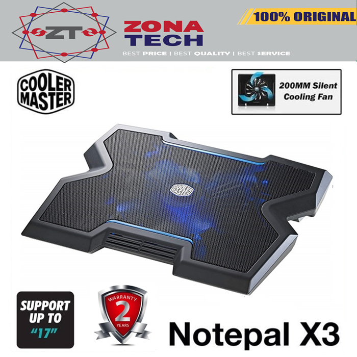 Cooler MASTER NOTEPAL X3 | Notebook Cooler Fan | Cooling Pad | Laptop Cooler Fan | Shopee Malaysia