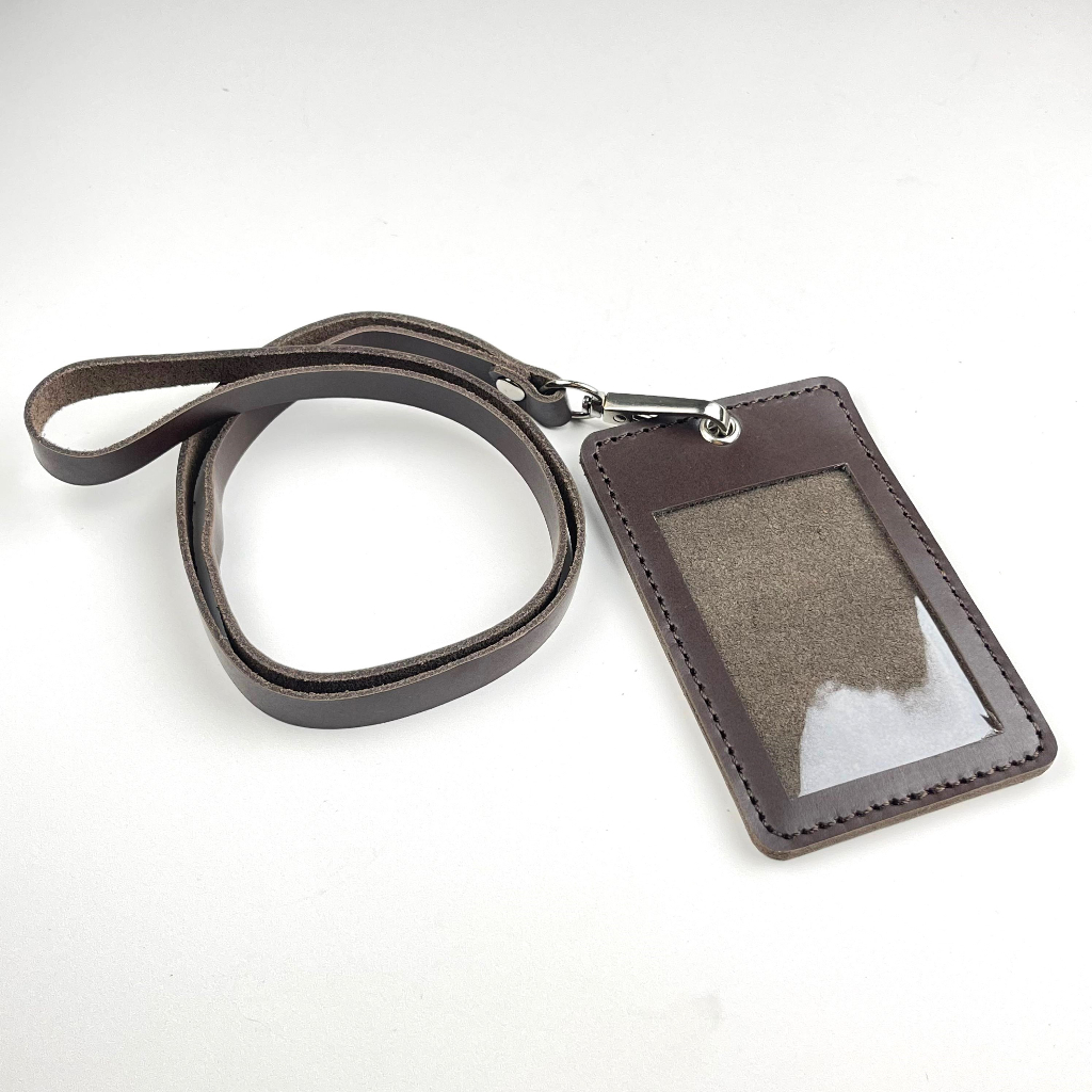 GANTUNGAN Genuine Leather Id Card Hanger - Wallet Id Card Holder Strap ...