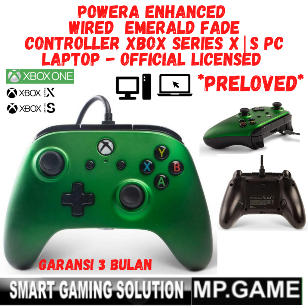 Powera Enhanced Wired Controller Emerald Fade Xbox One S X PC Laptop ...