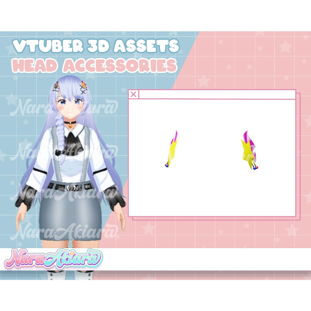 Special Ready-to-Use Vtuber Head Accessories, 3D Vroid Head Accessories ...