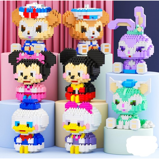 Model Block Toys Cartoon Character Mini Block Cute Educational Stacking Block Toys For Children ...