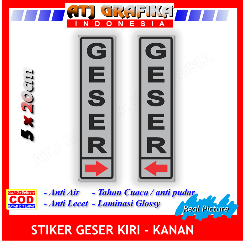 Sticker labels slide left and right directions open door stickers for ...