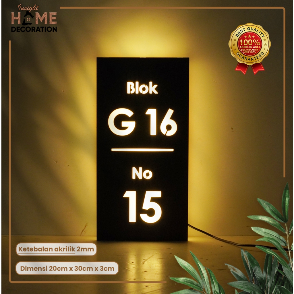Elegant Minimalist LED Neon Box Acrylic House Number | Shopee Malaysia