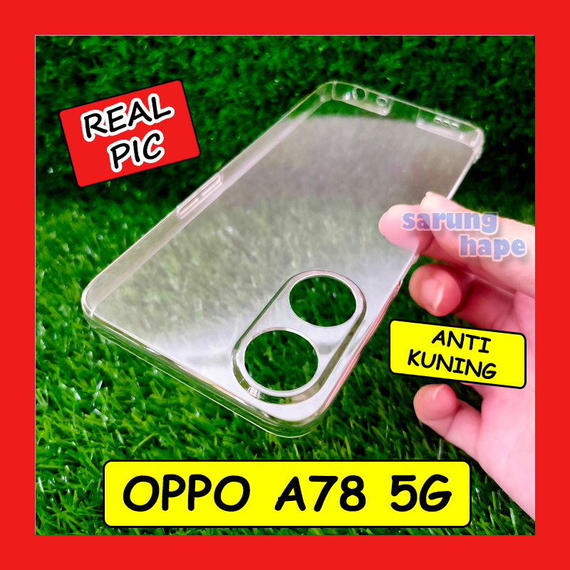 Oppo A78 5G - Clear Hard Case Casing Cover Transparent Mica Clear Hard ...