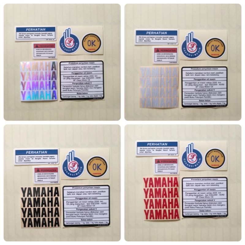 Yamaha WARNING STICKER WARNING OK 3 YEARS ONE SET | Shopee Malaysia