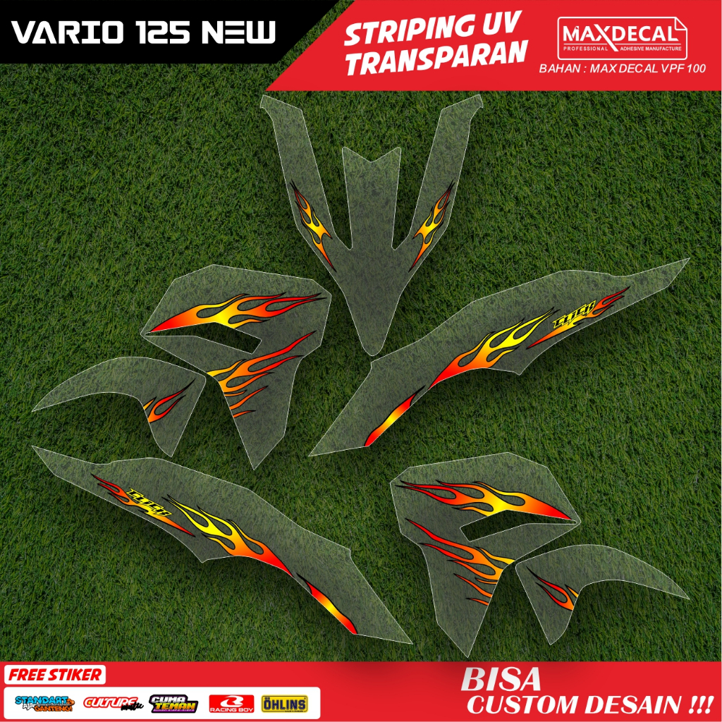 Transparent STRIPING VARIO 125 NEW FACELIFT LIS Sticker UV ALL NEW ...