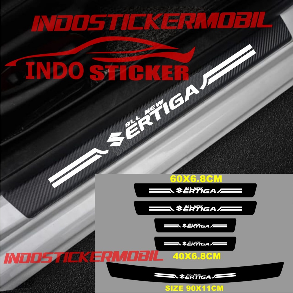 5pcs sticker sill plate carbon 3d Car all new ertiga sticker carbon 3d ...