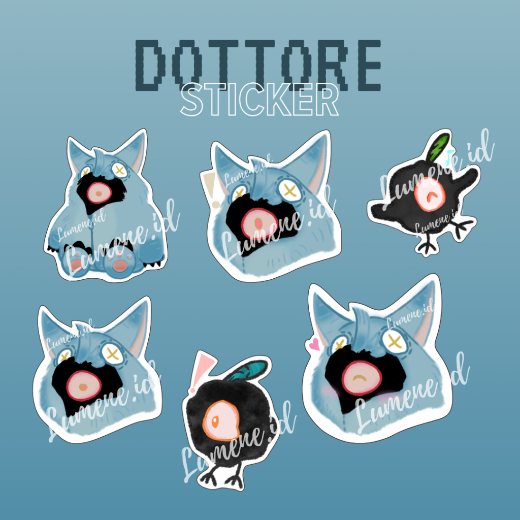 HP Fluffy Dottore Sticker/Waterproof Anime Sticker/ Genshin Impact ...