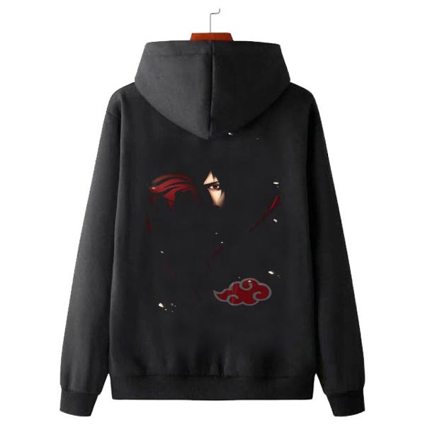 Naruto Ninja Akatsuki Symbol Sasuke Anime Hoodie Sweater Jacket Cotton ...