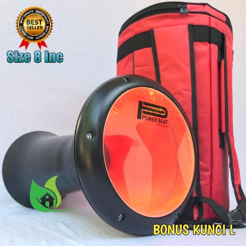 Darbuka dumbuk calti 8 inch black orange clear mica Bonus L key ...