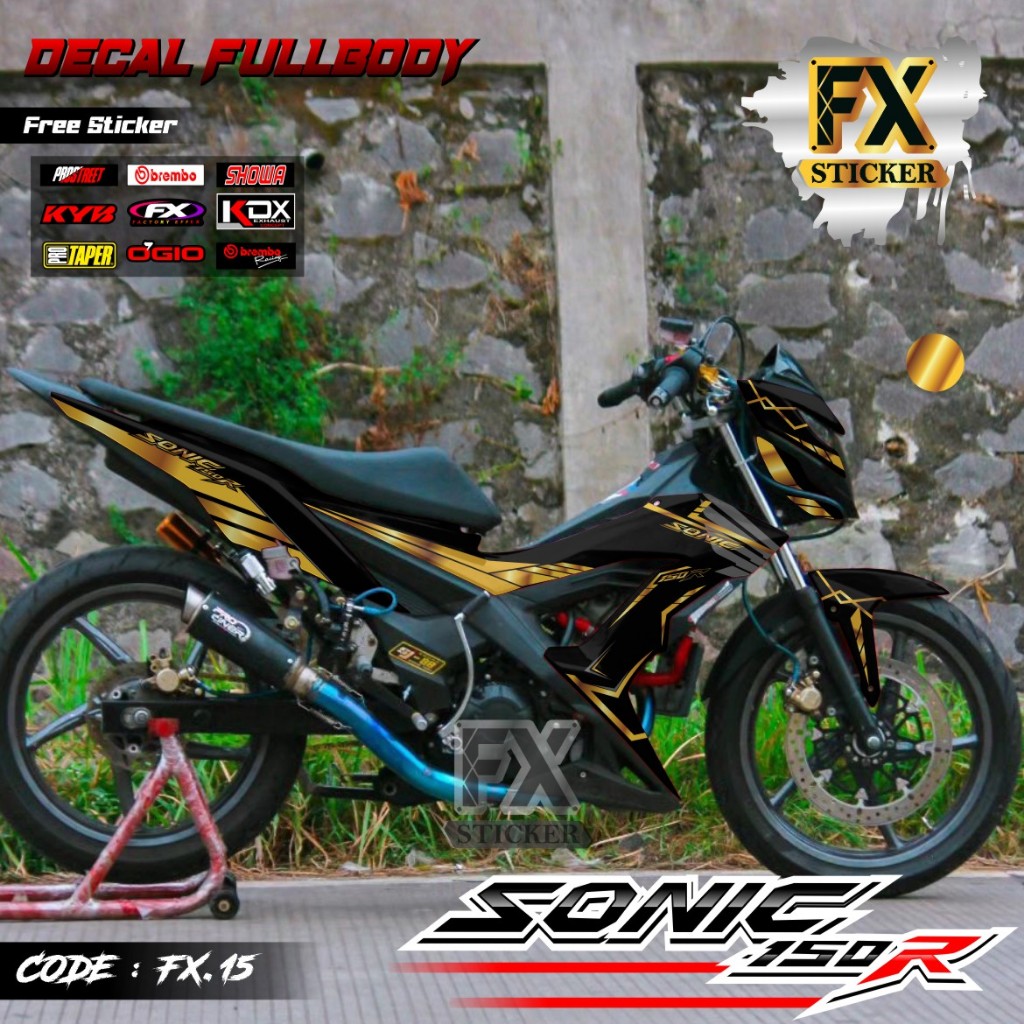 New Decal Sticker Honda Sonic 150 R Fullbody Design Racing Viral Simple Minimalist Variation FX ...