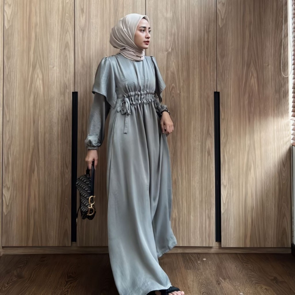Nadin Dress Santorini - Side Drawstring Teenager Gamis - Bridesmaid ...