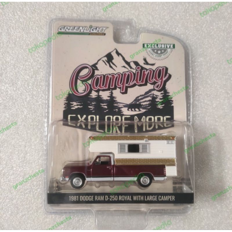 Greenlight CAMPING - 1981 DODGE RAM D-250 ROYAL WITH LARGE CAMPER ...