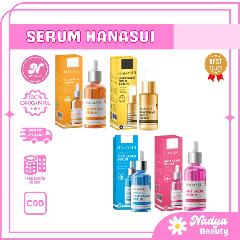 Original HANASUI Serum Gold / Collagen / Vit C / Pink 20ML | Shopee ...